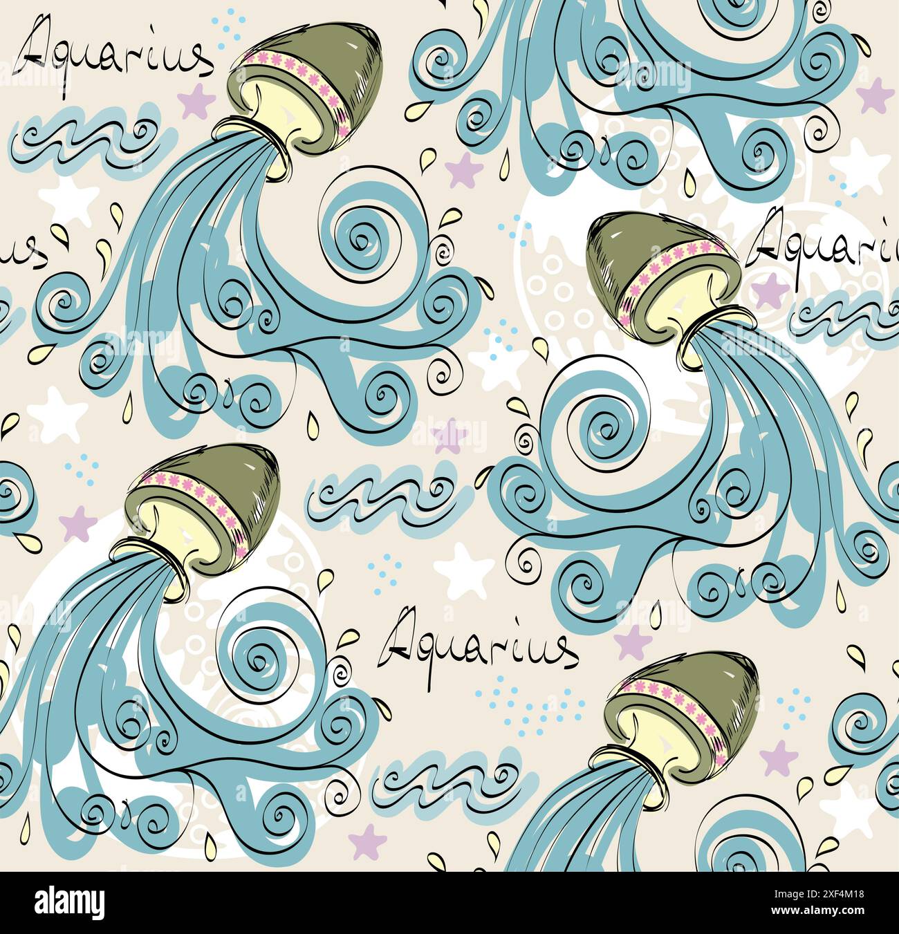 hand drawn sign of the Zodiac Aquarius Stock Vector Image & Art - Alamy