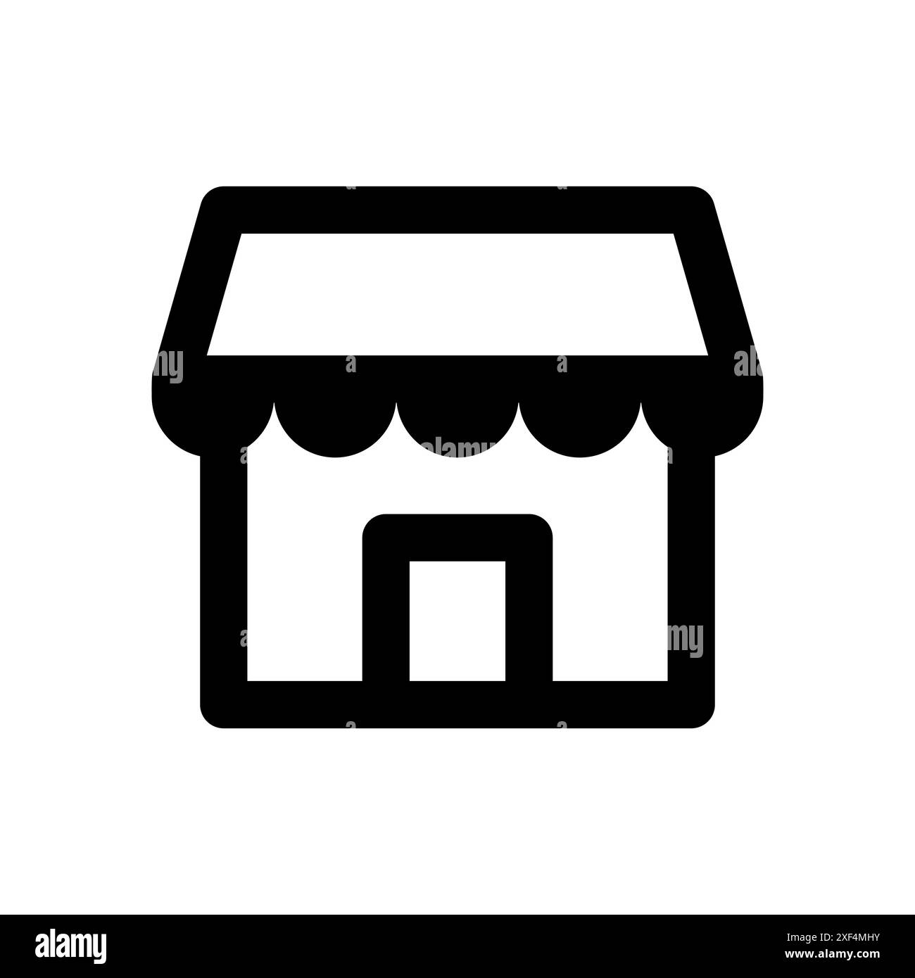 Shop building icon. Black silhouette of shop. Shop building symbol ...