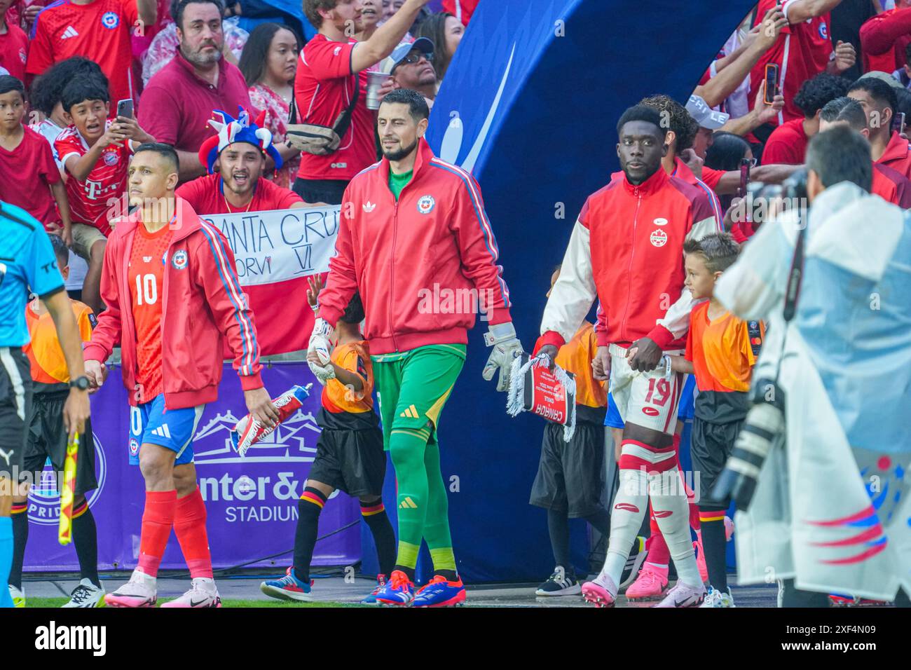 Orlando, Florida, USA, June 20, 2024, Chile and Canada players entering ...