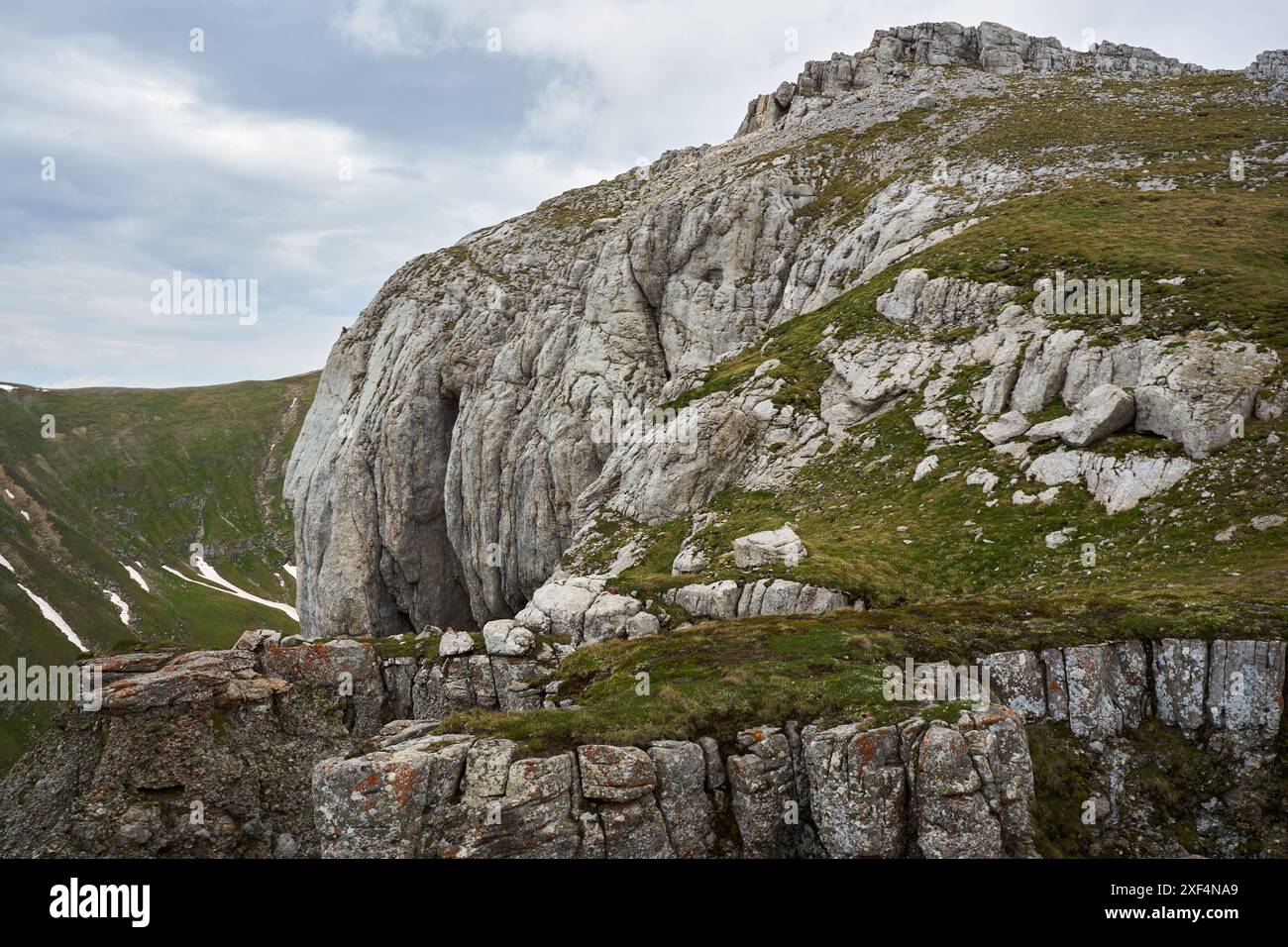 Rocky mountains with hiking trails and picturesque views in the summer ...
