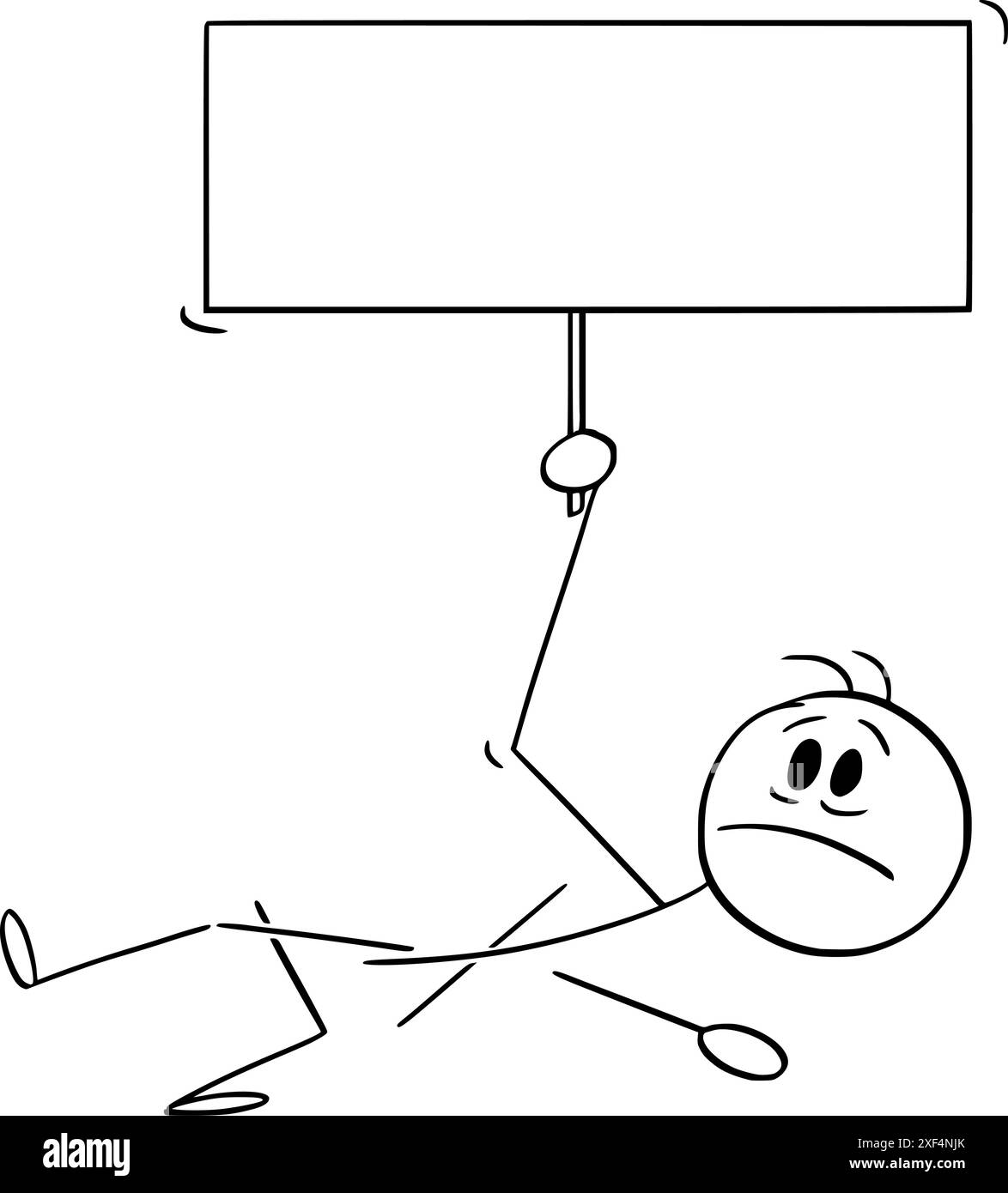 Person has fallen apart or personality disintegration, vector cartoon ...