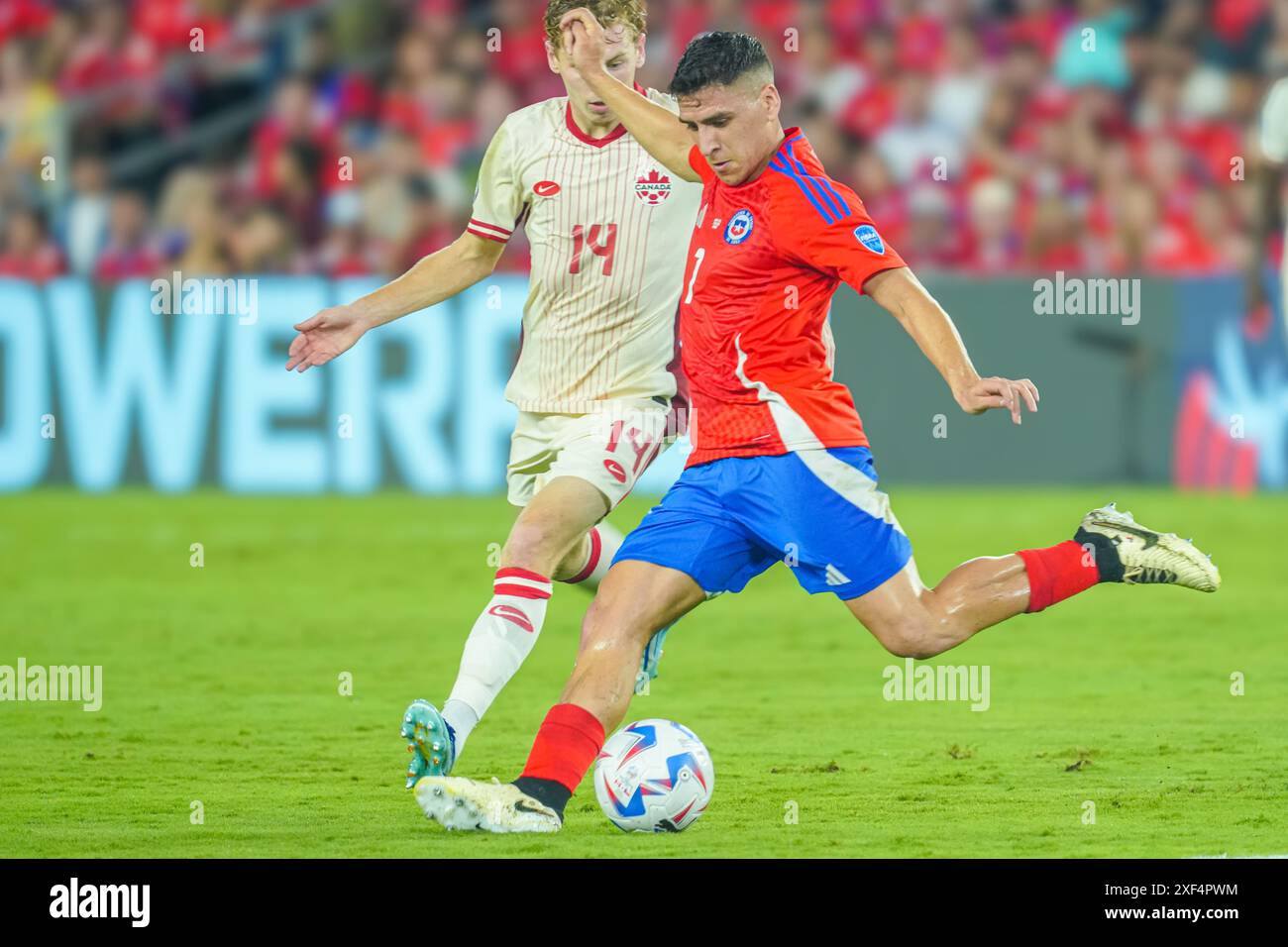 Orlando, Florida, USA, June 20, 2024, Chile player Marcelino Núñez #7 ...