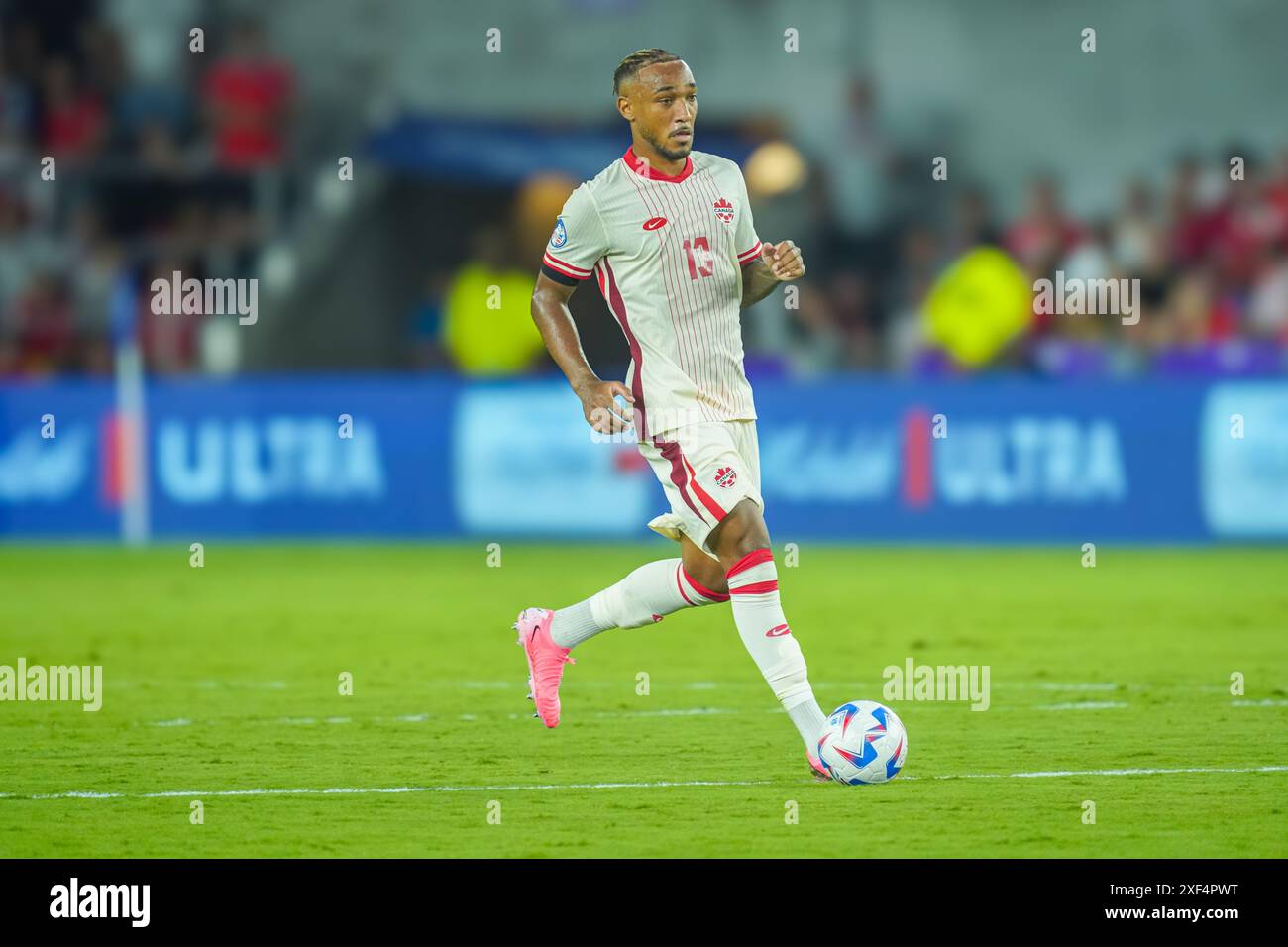 Orlando, Florida, USA, June 20, 2024, Canada's Derek Cornelius #13 runs ...