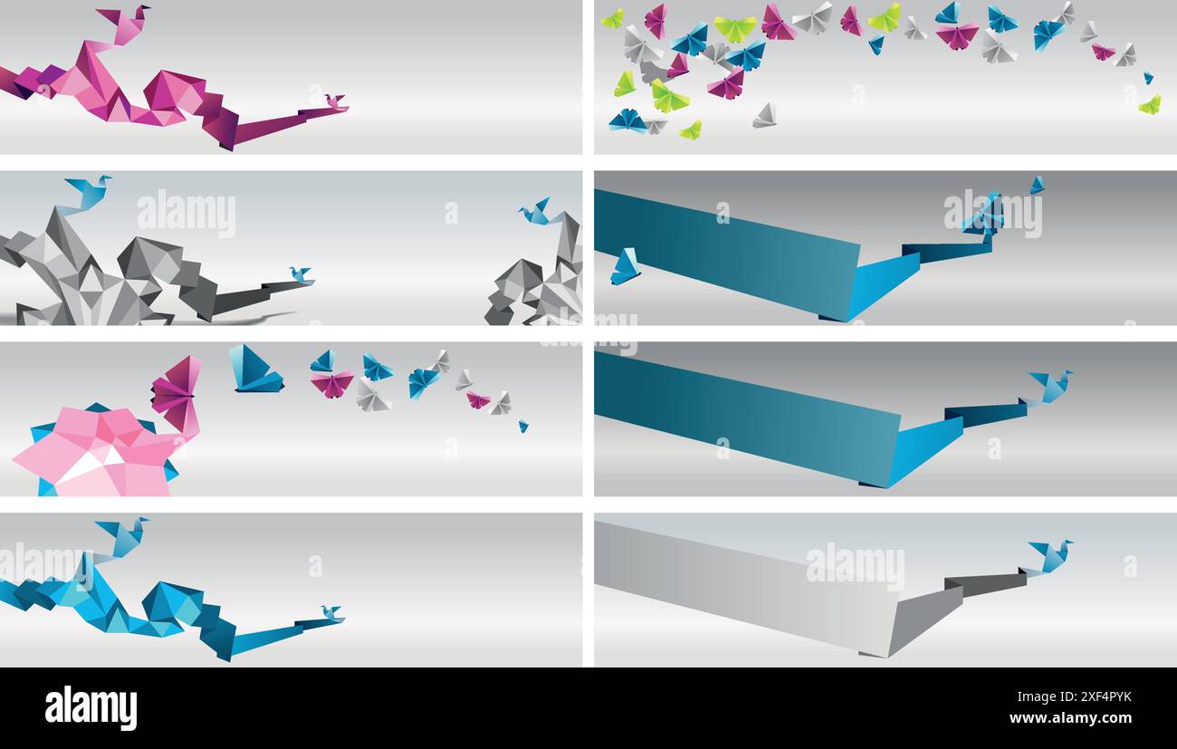Origami transformation Stock Vector Images - Alamy
