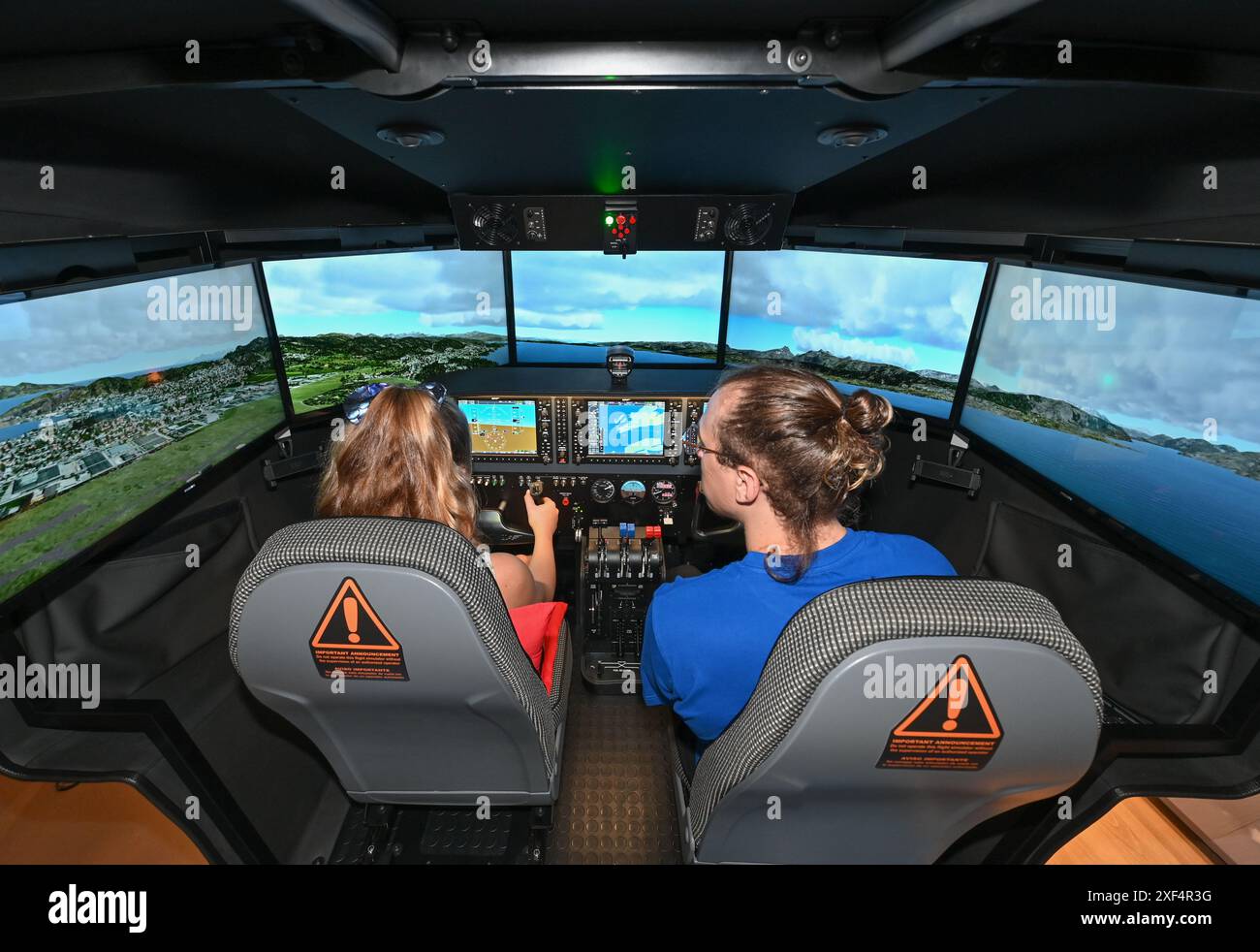 Cottbus, Germany. 01st July, 2024. A full-motion flight simulator can ...