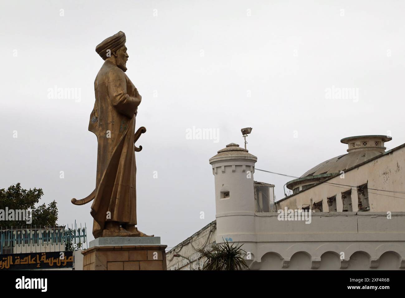 Statue of military leader Buluggin Ibn Ziri next to Barberousse Prison ...