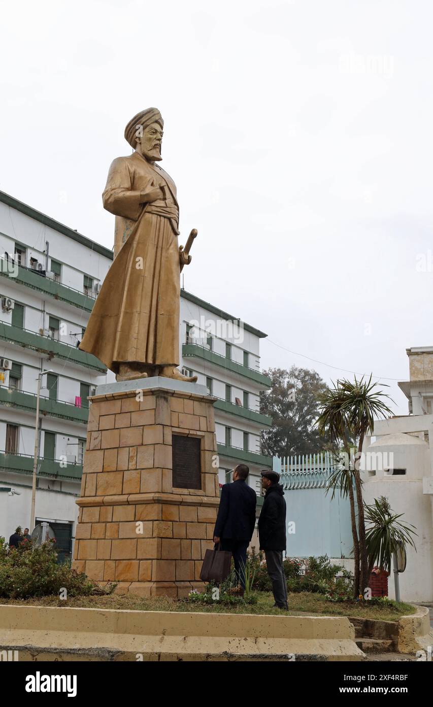 Statue of military leader Buluggin Ibn Ziri in the Casbah of Algiers ...