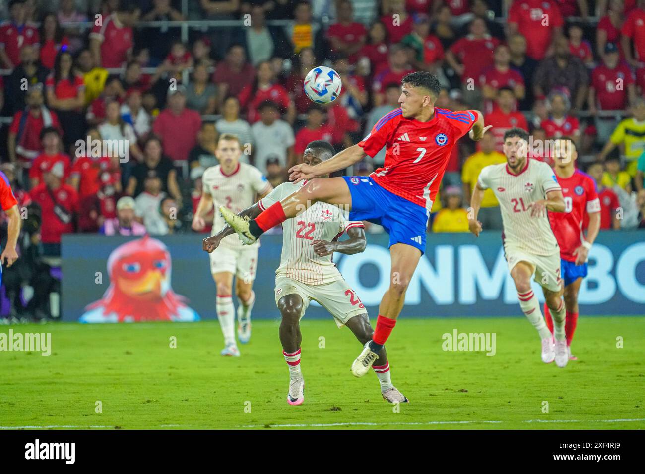Orlando, Florida, USA, June 20, 2024, Chile player Marcelino Núñez #7 ...