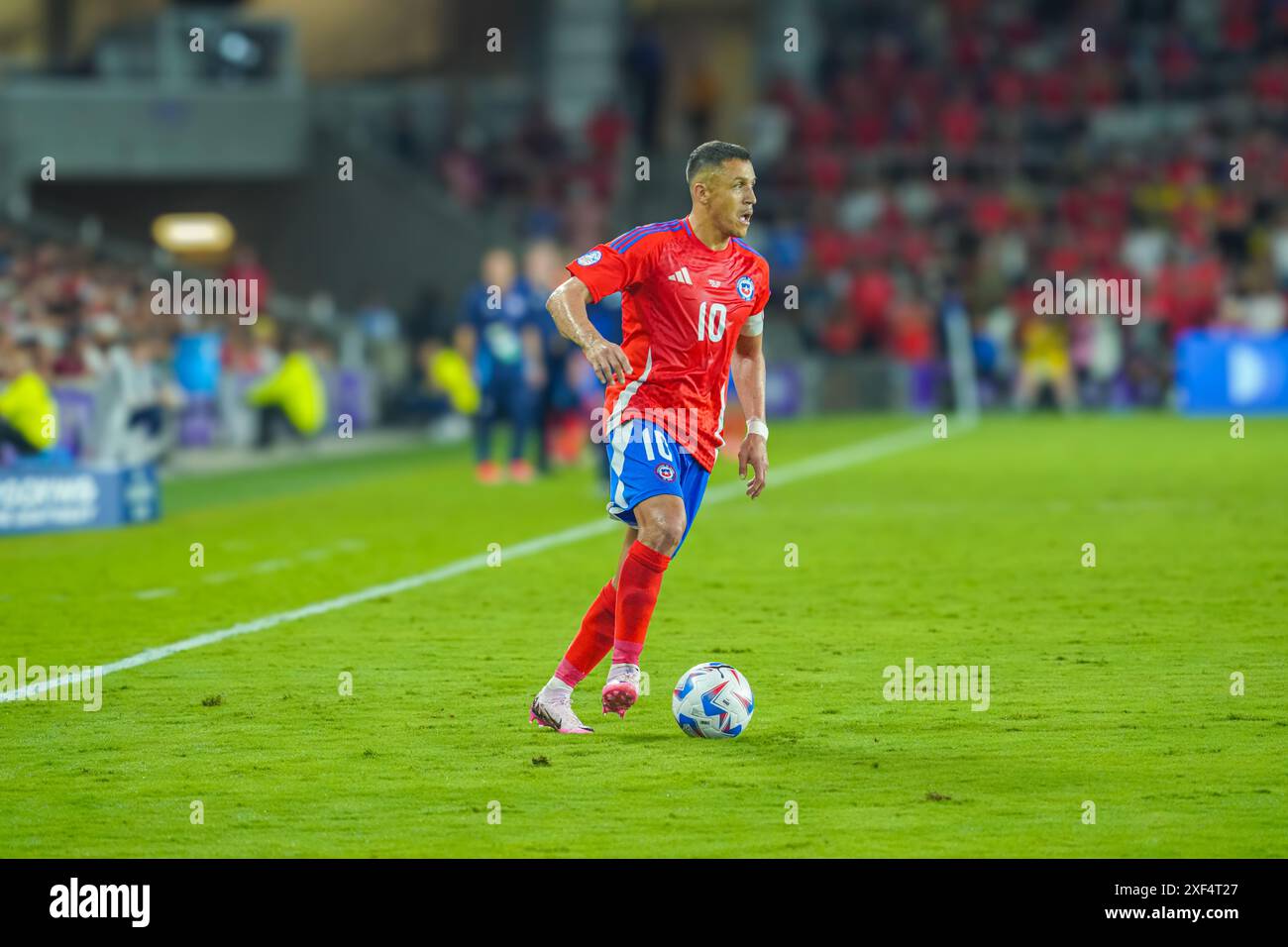 Orlando, Florida, USA, June 20, 2024, Chile player Alexis Sánchez #10 ...