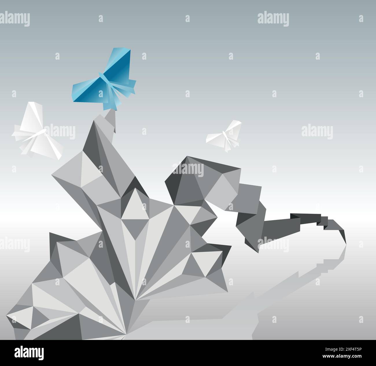 Origami background. Paper is transformed to butterflies Stock Vector ...