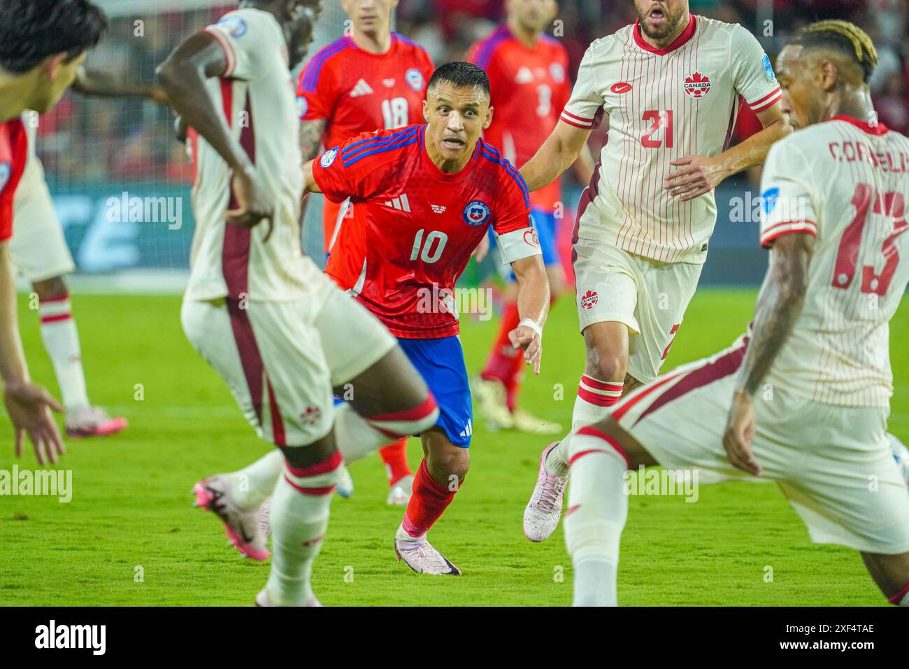 Orlando, Florida, USA, June 20, 2024, Chile forward Alexis Sánchez #10 ...