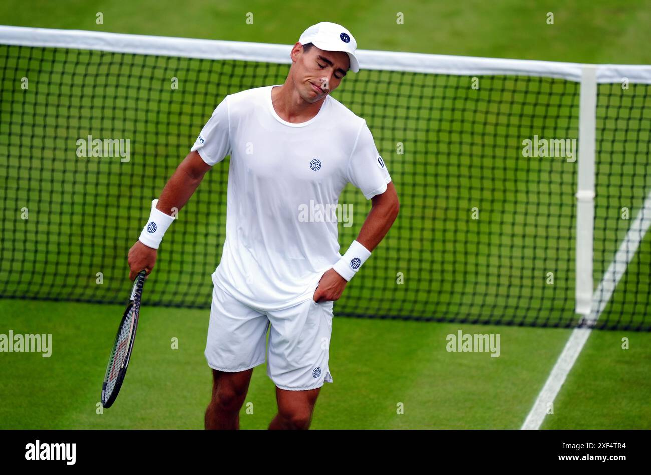 Charles Broom during his match against Stan Wawrinka (not pictured) on ...