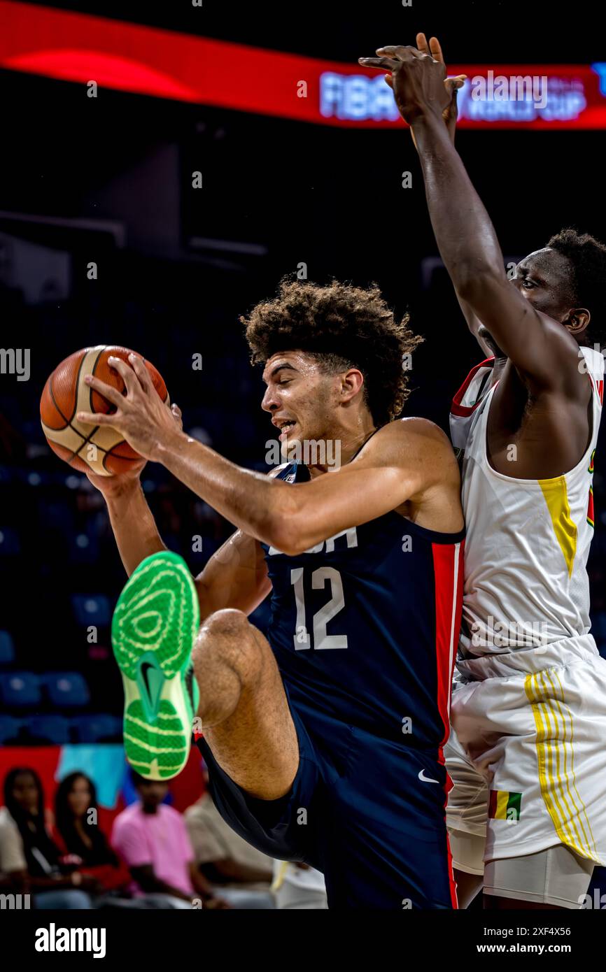 Cameron Boozer (#12) USA Defeats Guinea 124-49 in Game Two of the 2024 ...