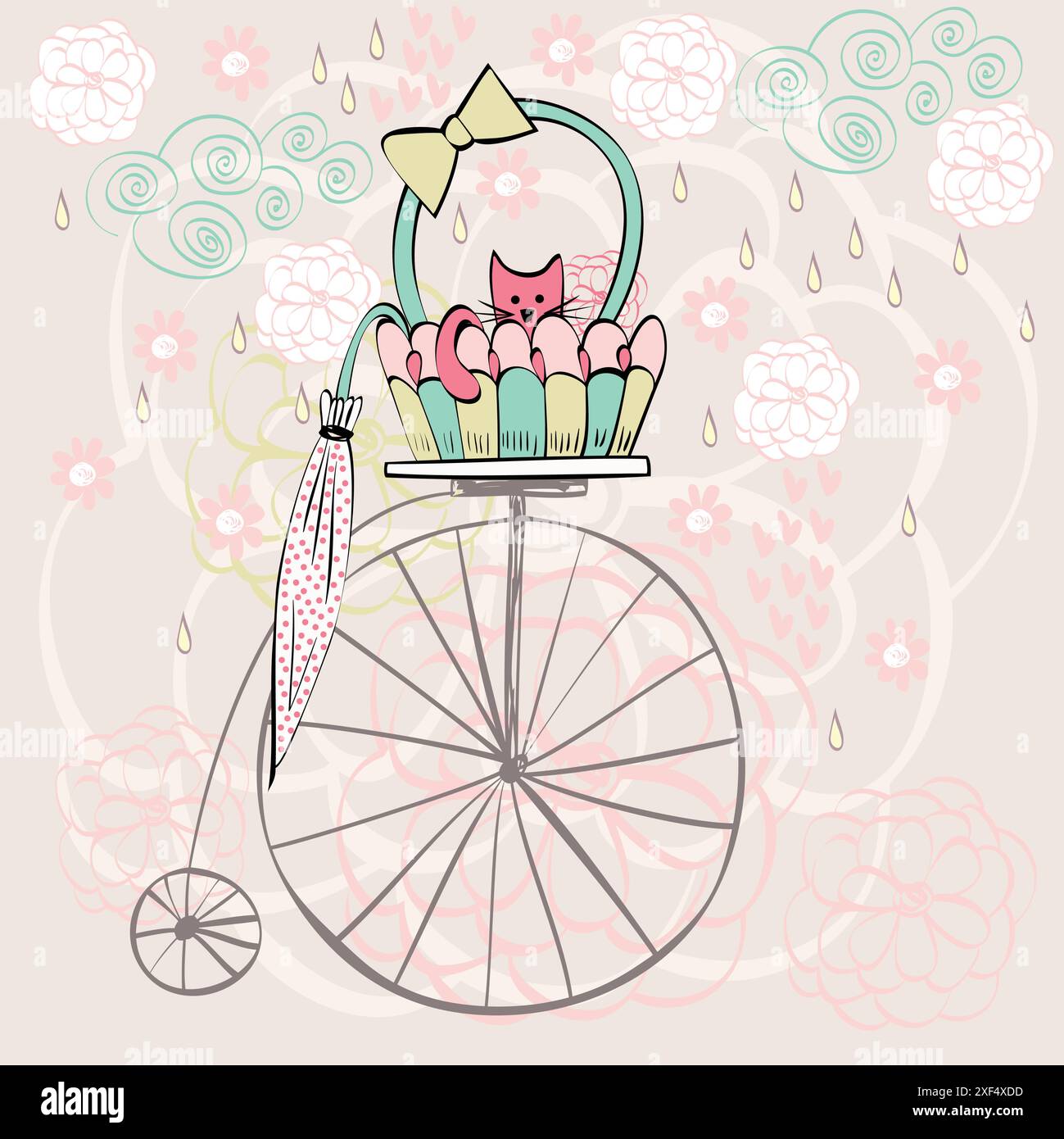 Cat head on pink Stock Vector Images - Alamy