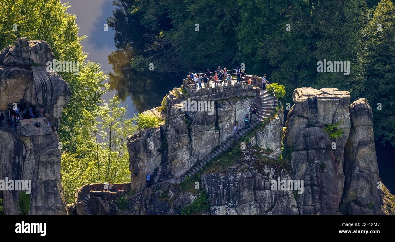 Aerial view, Externsteine, historical sight in the nature reserve ...