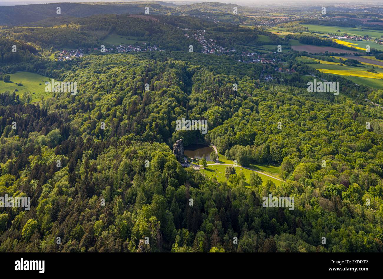 Aerial view, Externsteine, historical sight in the nature reserve ...