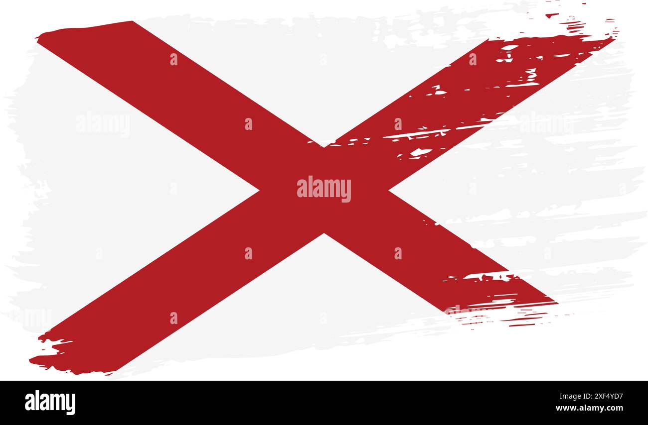 Alabama US flag, wide brush stroke on transparent background, vector ...