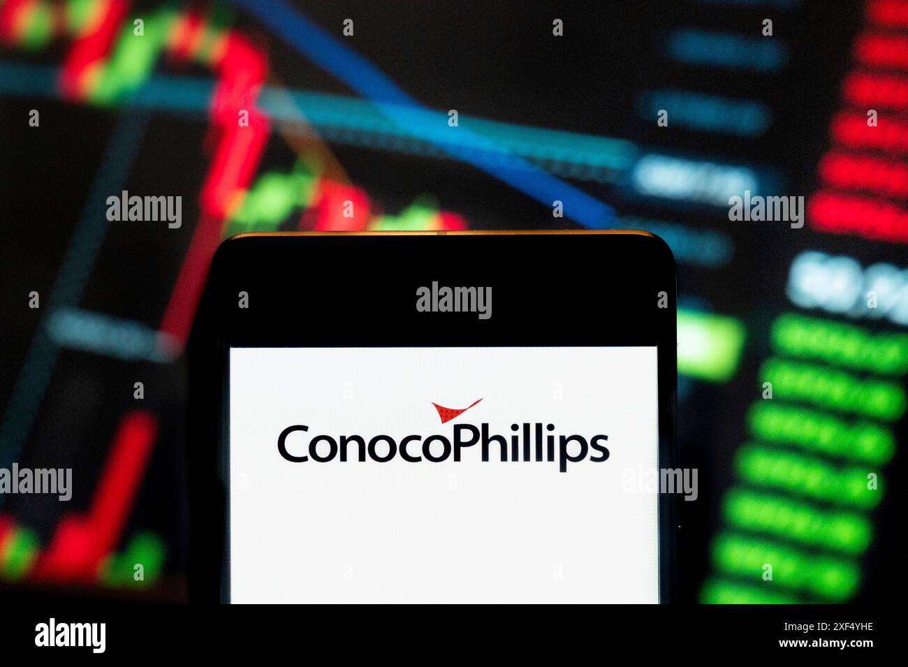 China. 21st June, 2024. In this photo illustration, the American multinational ConocoPhillips ...