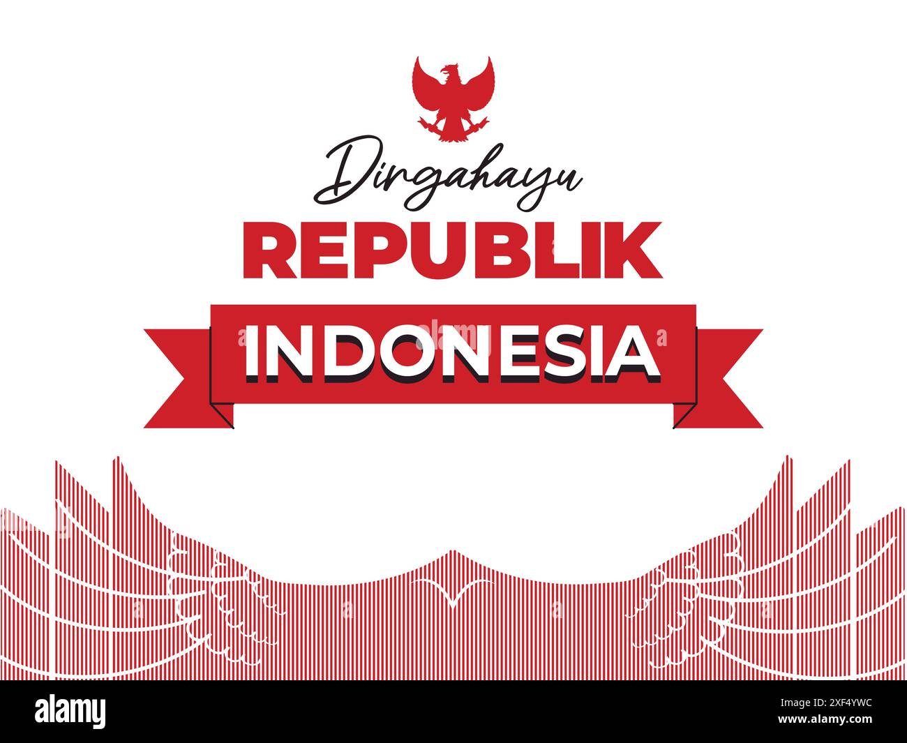 Indonesia independence day red white design with IKN Indonesia ...
