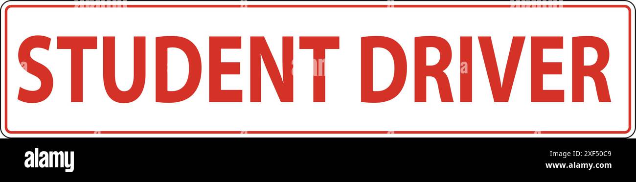 Student Driver Magnetic Car Sign, Student Driver Stock Vector Image ...