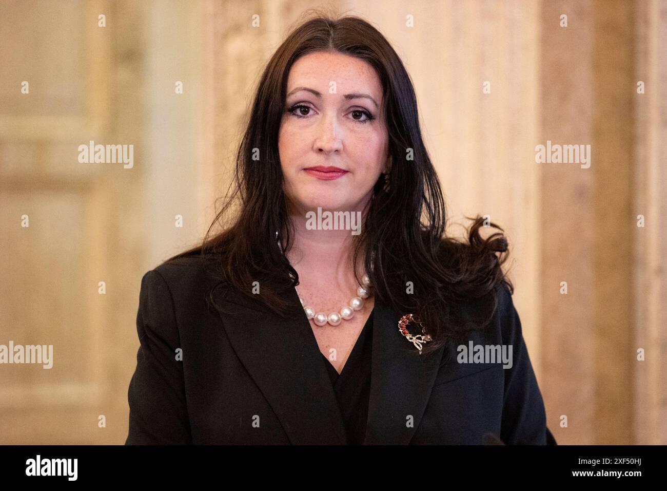 Deputy First Minister Emma Little-Pengelly during a press conference in ...