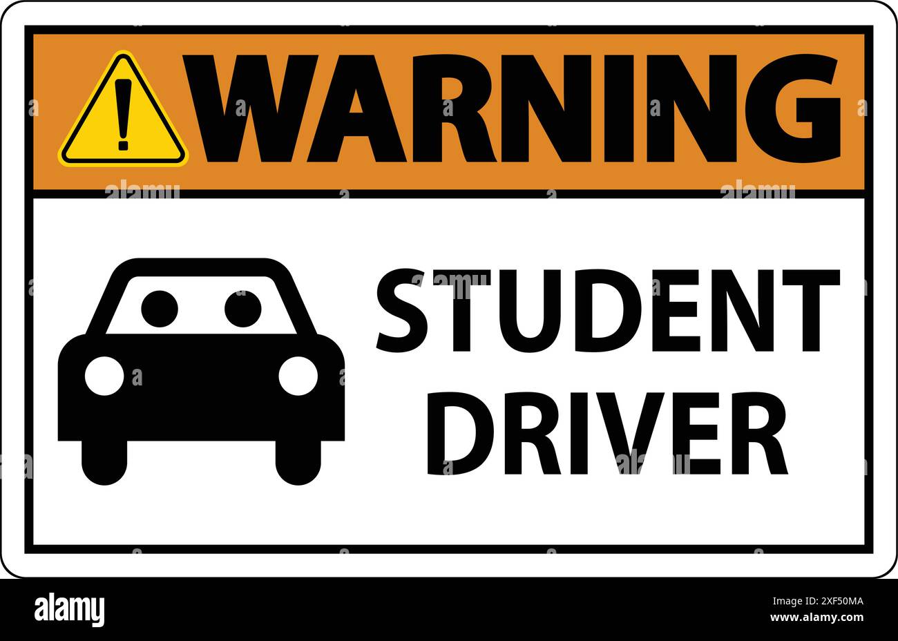 Warning Sign, Student Driver Sign Stock Vector Image & Art - Alamy