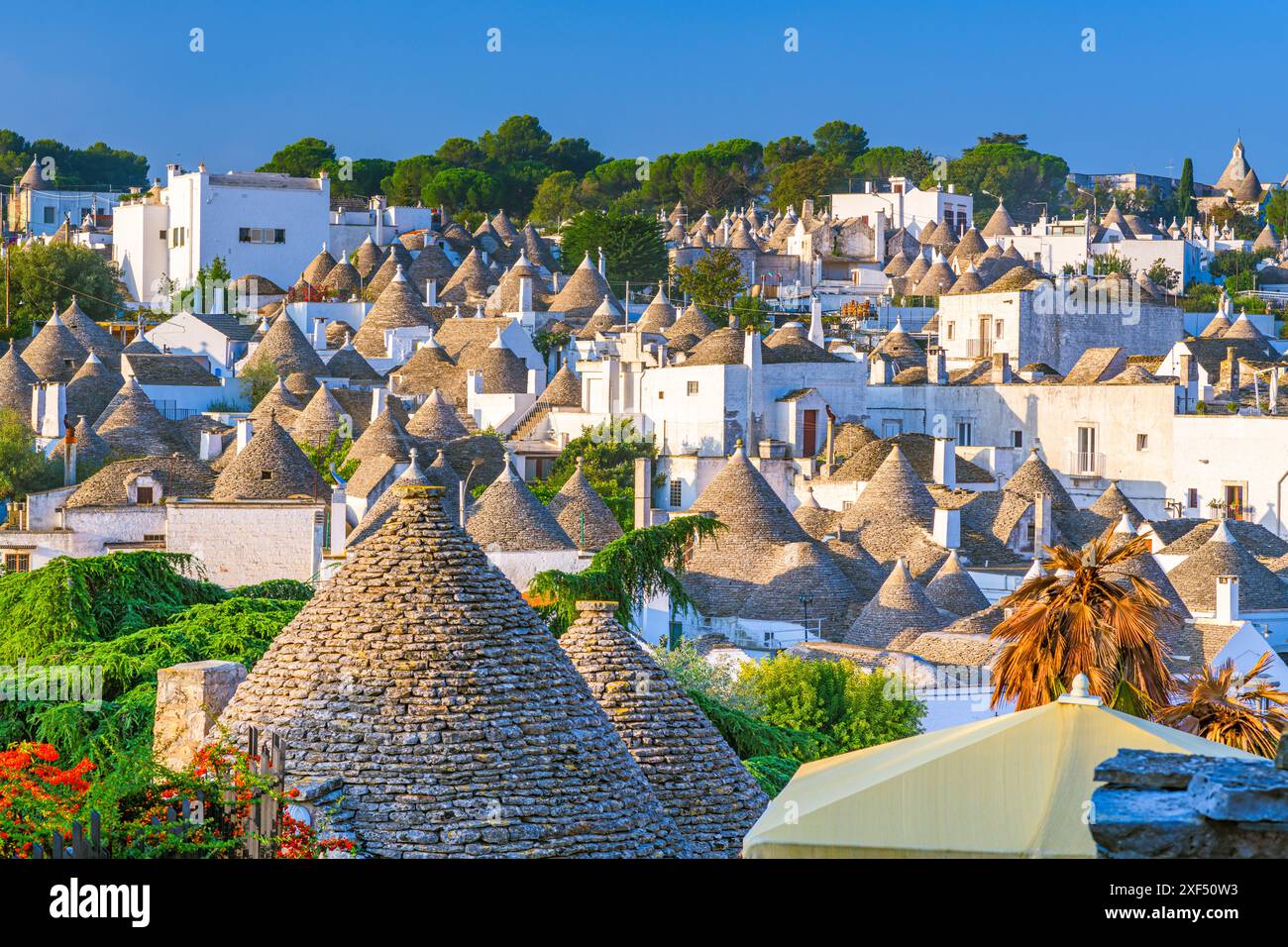 Alberobello, Italy old town view with traditional trullo Houses Stock ...