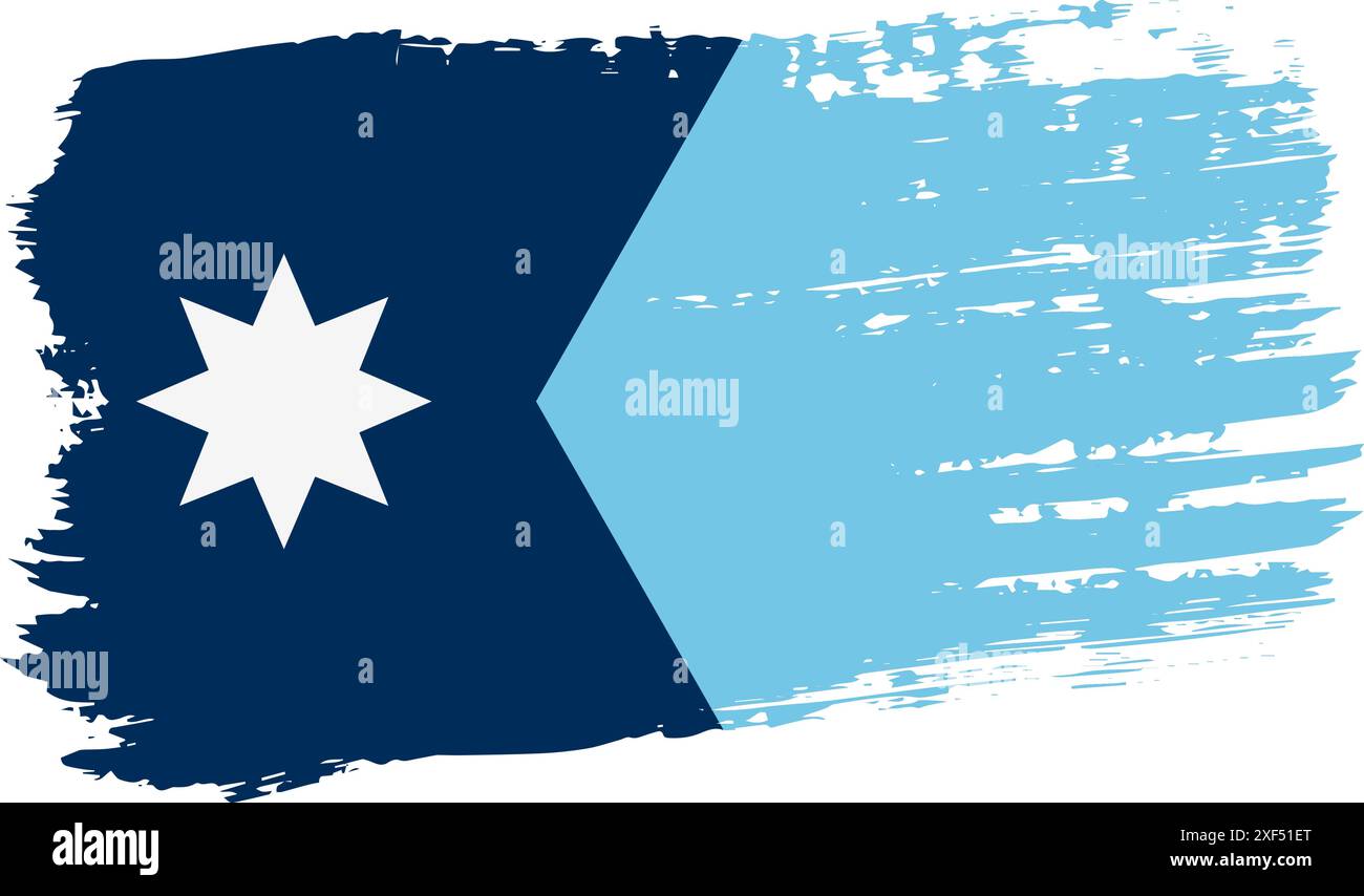 Minnesota US flag, wide brush stroke on transparent background, vector ...