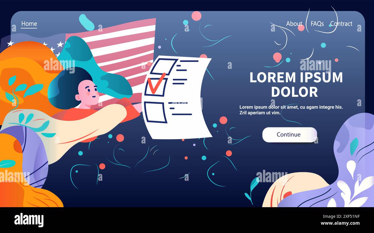 US presidential election voting concept abstract colorful scene with ...