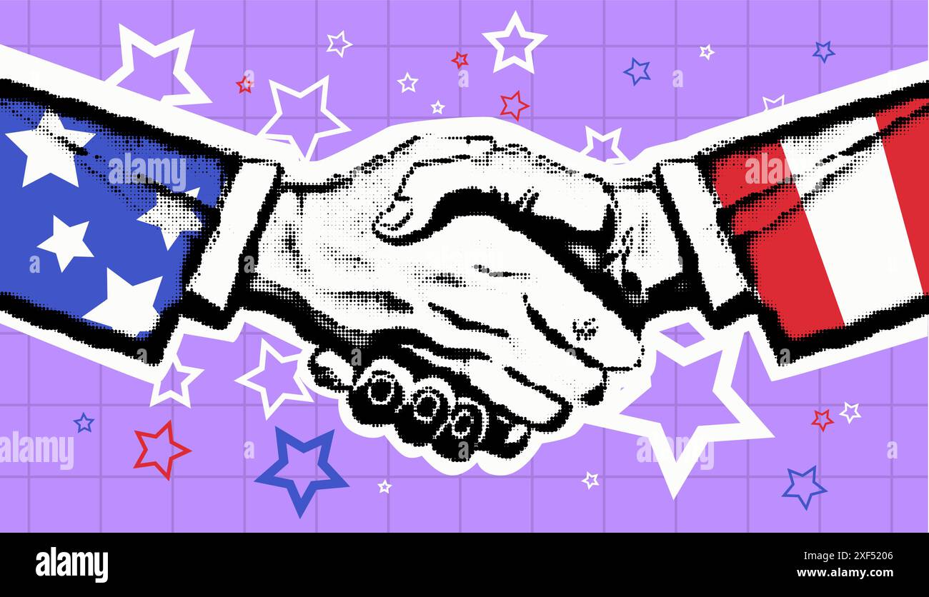 US presidential election handshake concept illustration Two hands ...