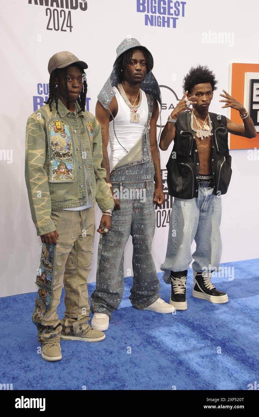 Ca. 30th June, 2024. Jenn Carter, Kyle Richh, Tata at arrivals for BET ...