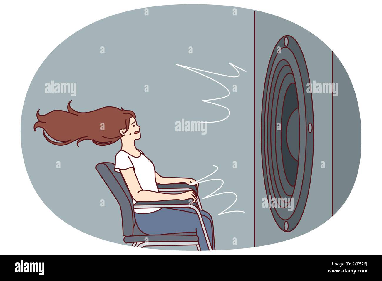 Girl listening music in chair Stock Vector Images - Alamy