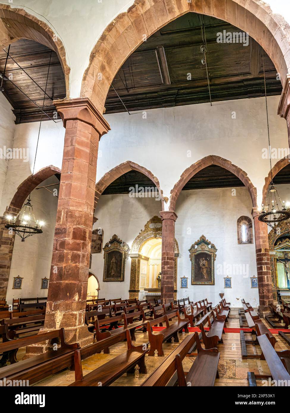 Interior of Catedral da Se, Se Cathedral at Silves, Portugal. Built in ...