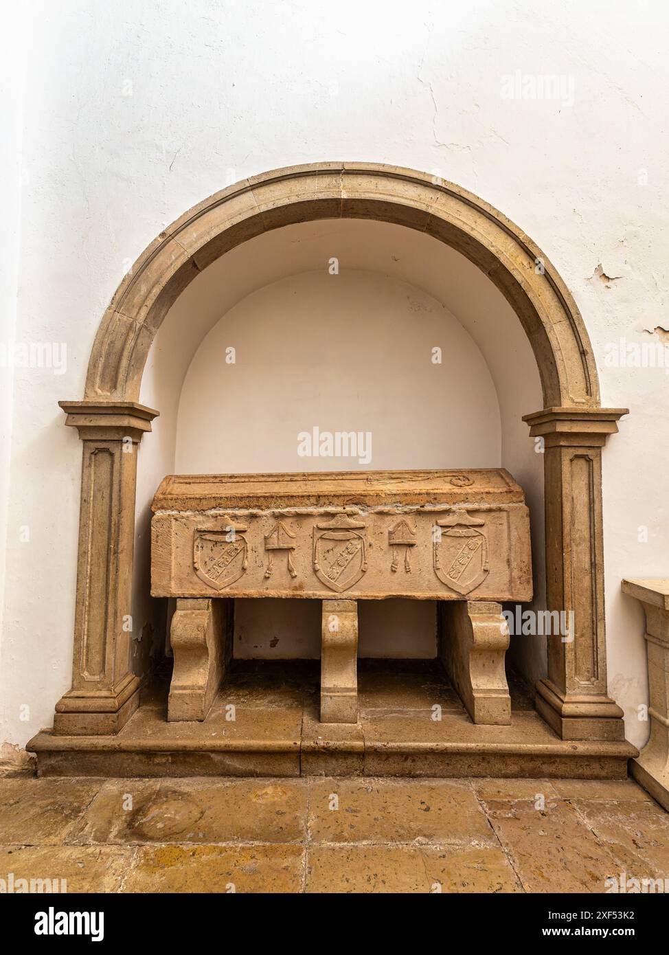 Interior of Catedral da Se, Se Cathedral at Silves, Portugal. Built in ...