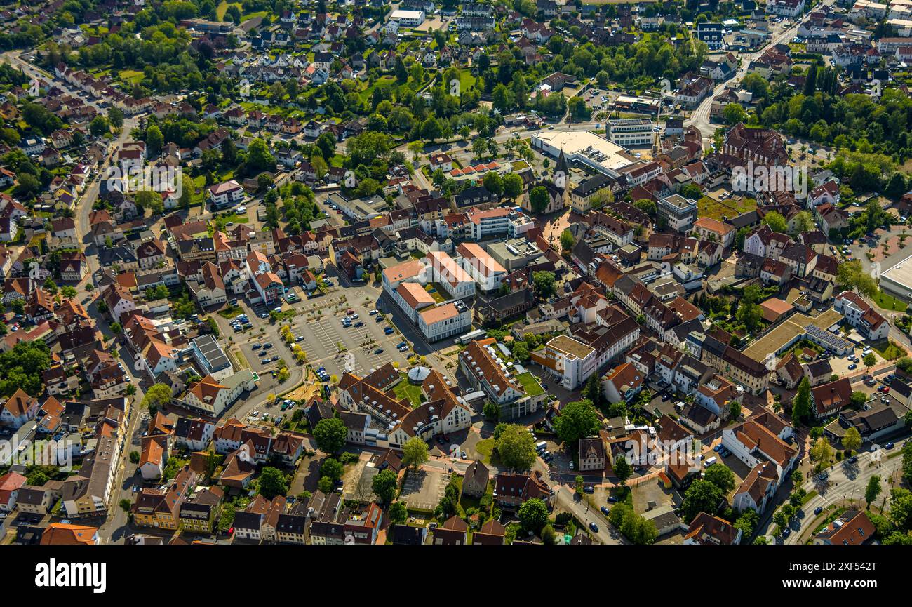 City center view with the Protestant market church, town hall and ...