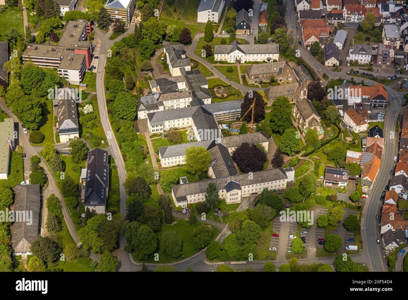 Lwl klinik marsberg with building site and construction crane hi-res ...