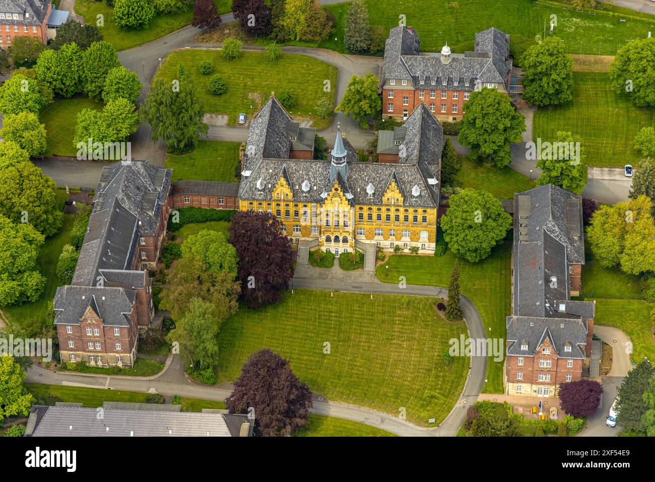 Aerial photo, LWL-Klink Marsberg, Niedermarsberg, Marsberg, Sauerland ...