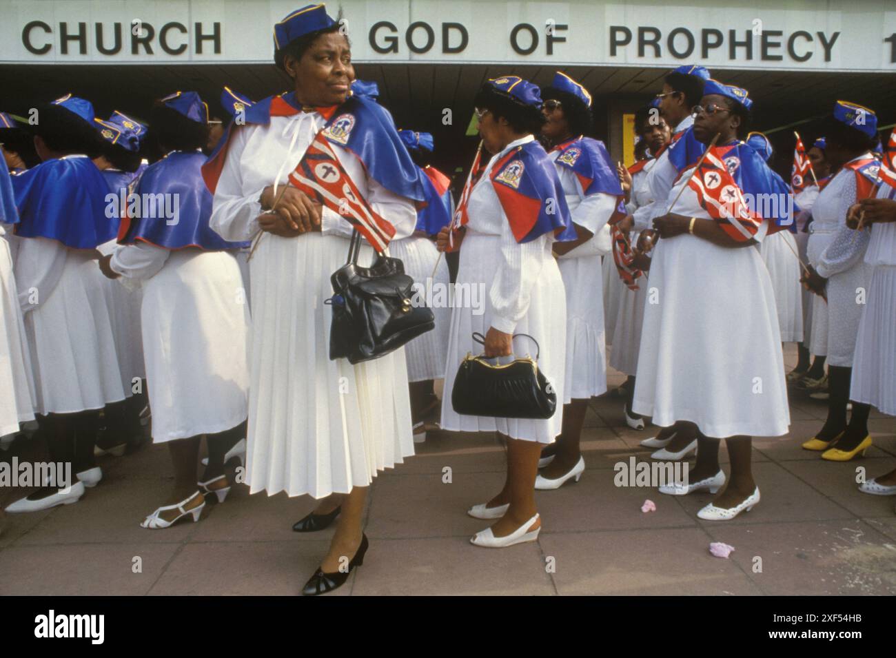 The Church of God of Prophecy, the Women's Missionary Band line up ...