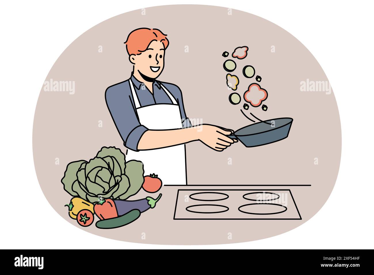 Chef tossing fried vegetables meat hi-res stock photography and images ...