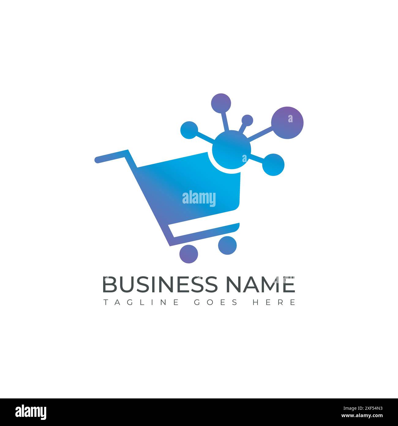 Shopping cart with connection hub logo design vector. Vector ... Shopping cart with connection hub logo design vector. Vector ...