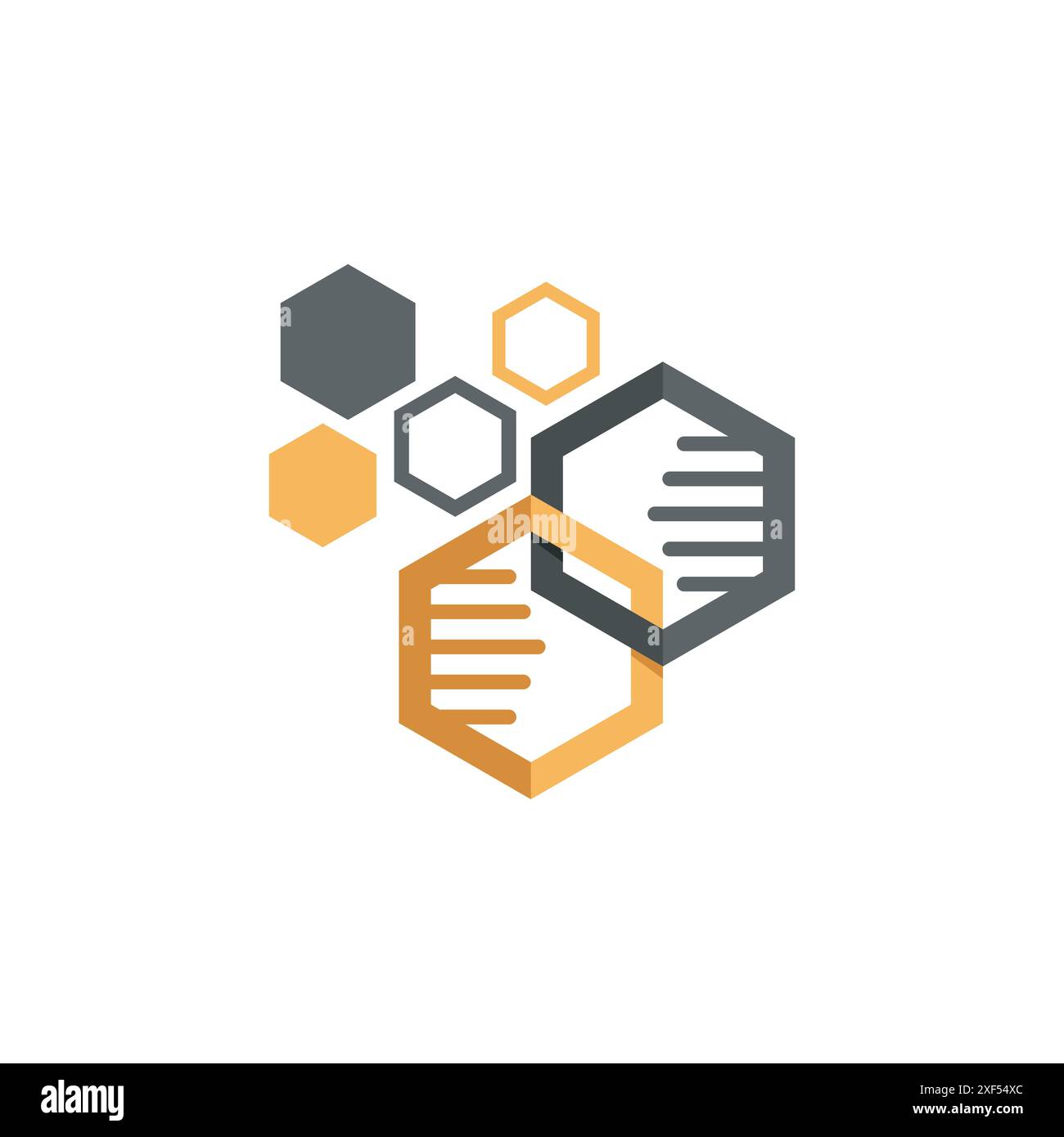 Creative hexagon bio technology symbol lab logo vector image. Hexagonal ...