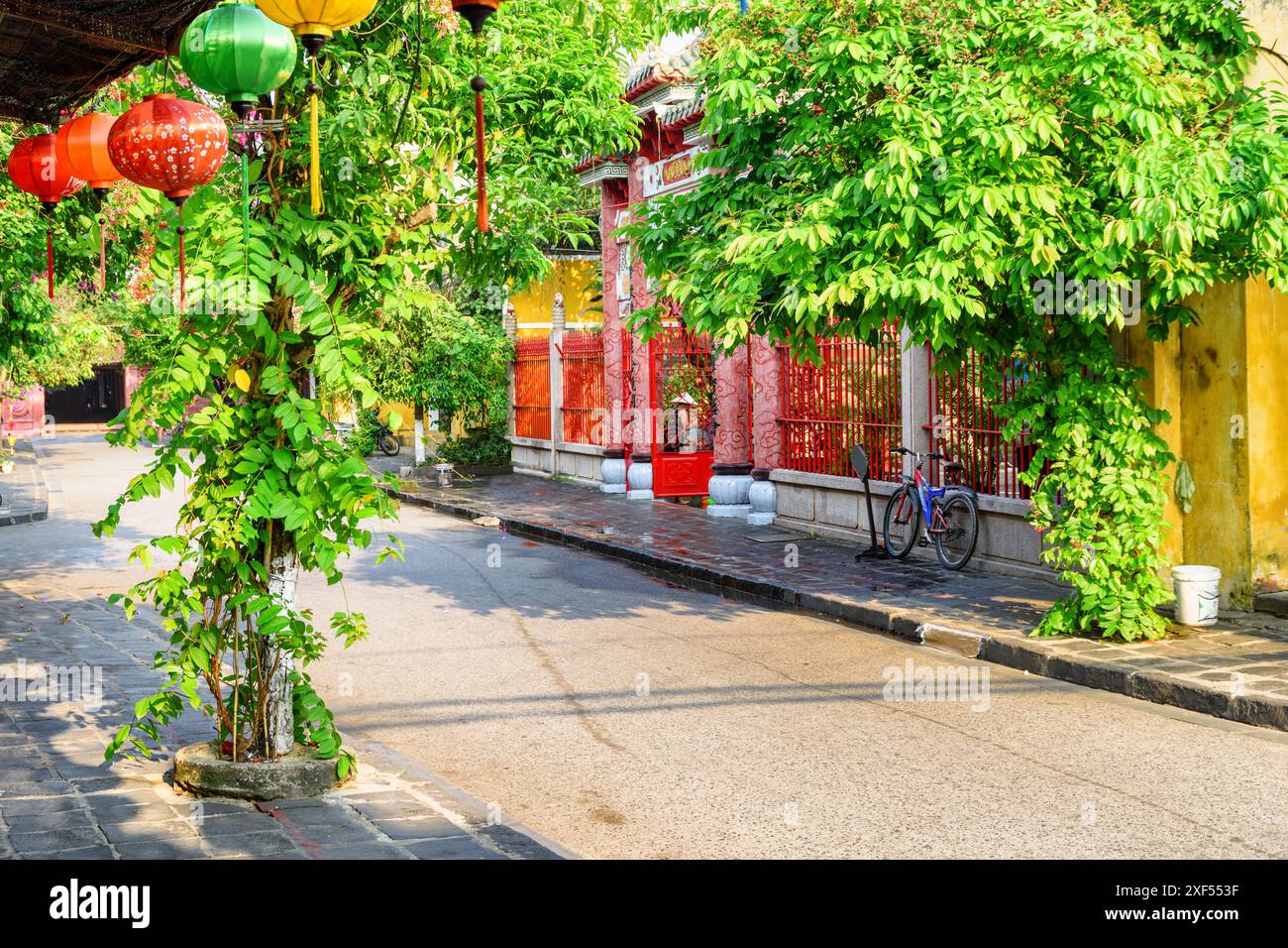 Colorful gate to small temple in Hoi An Ancient Town. Hoian is a ...