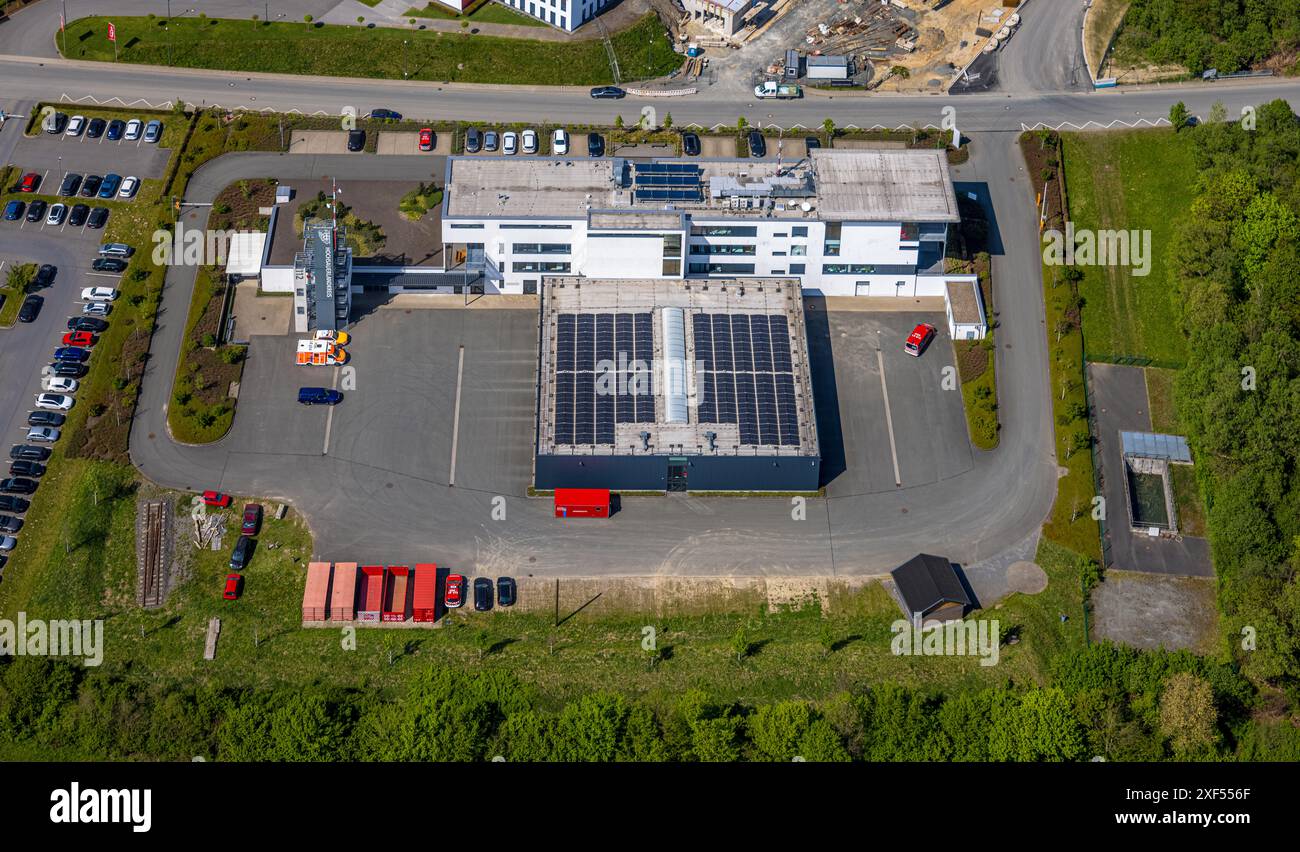 Aerial view, industrial estate Enste, on the A46 highway, ITH ...