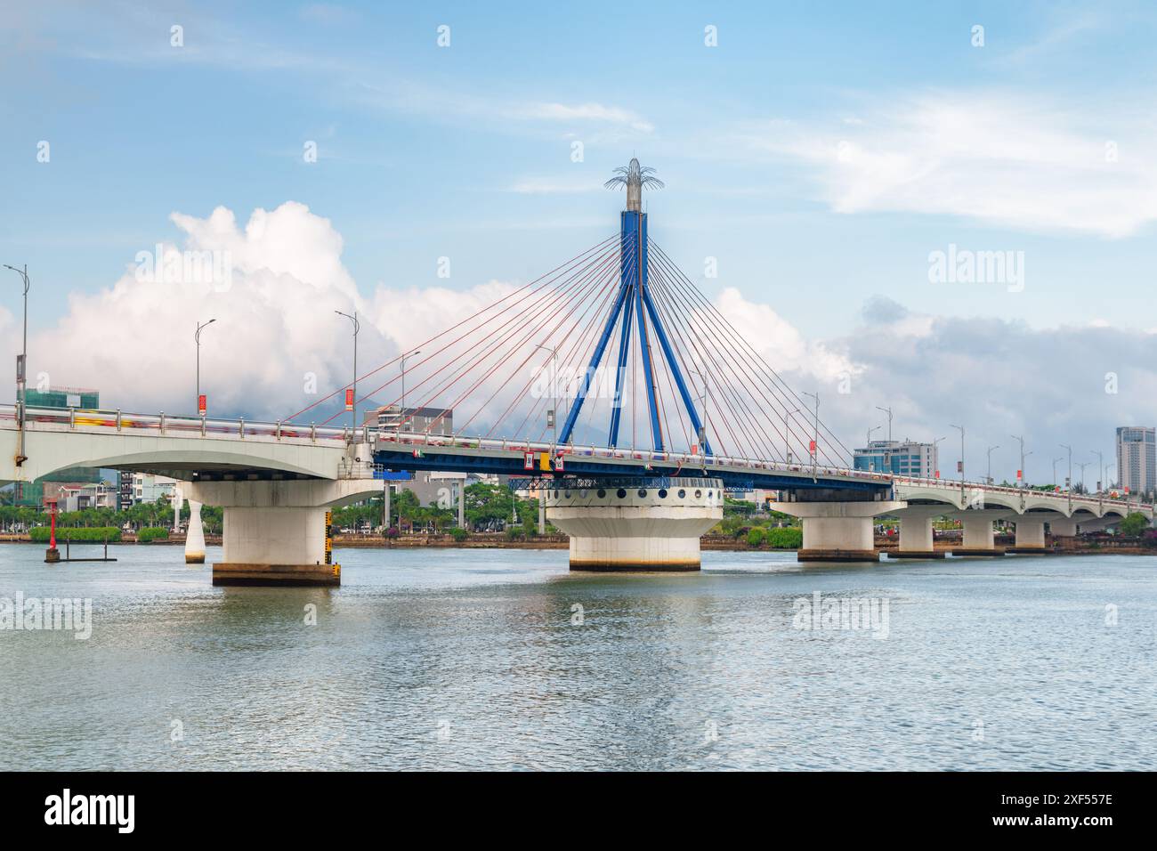 Wonderful view of the Han River Bridge (Cau Song Han) over the Han ...