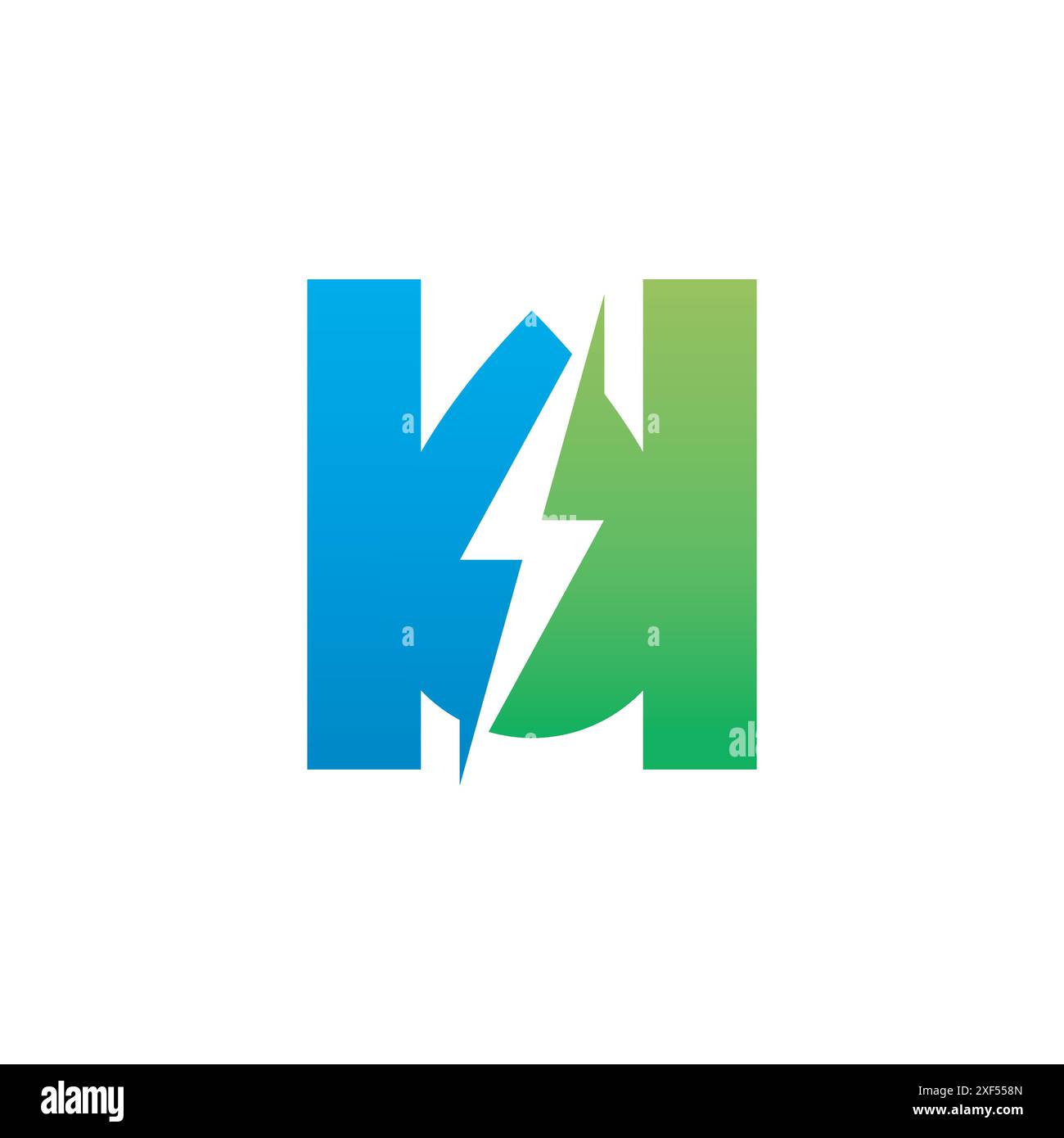 Initial letter H droplet with thunderbolt logo design concept. Initial Letter H Hydro Logo with ...