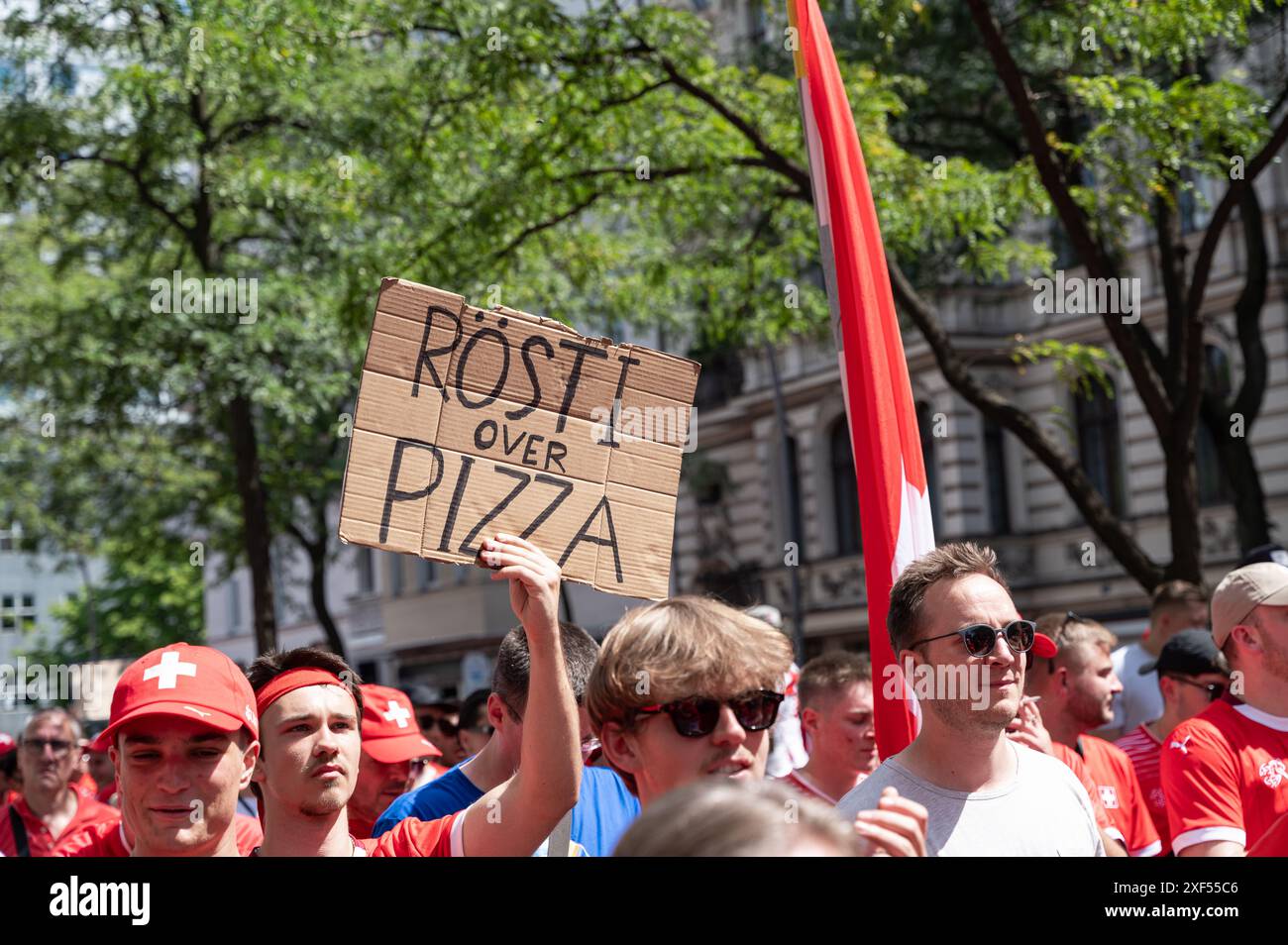 29.06.2024, Berlin, Germany, Europe - Fans of the Swiss national ...