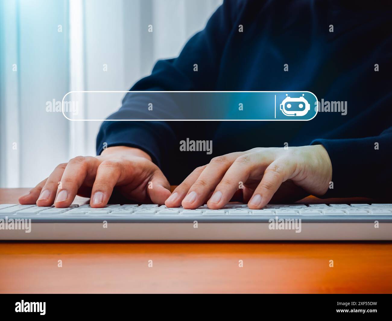 AI searching concept. Smart data search optimization by artificial intelligence technology ...