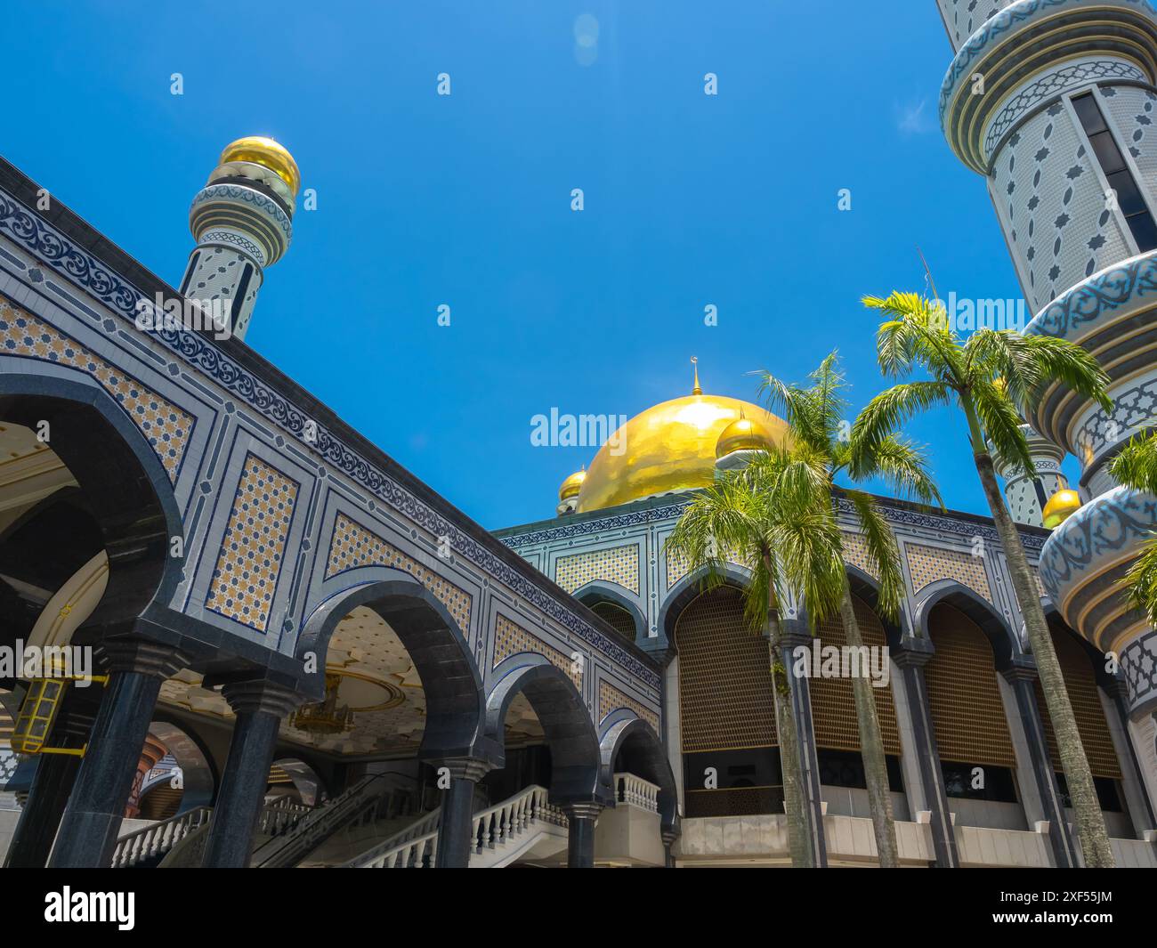 The beautiful view of Jame' Asr Hassanil Bolkiah Mosque architecture, named after Hassanal ...