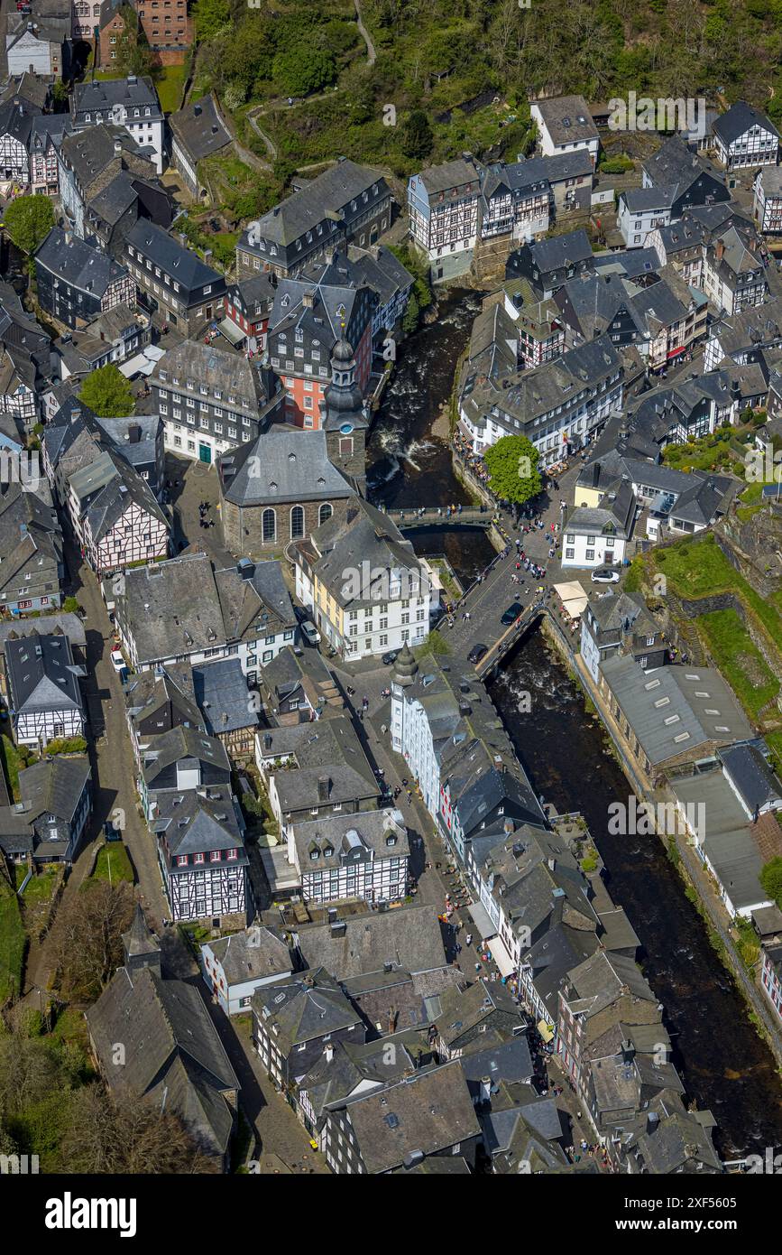 Aerial view, historic old town with medieval buildings and the ...