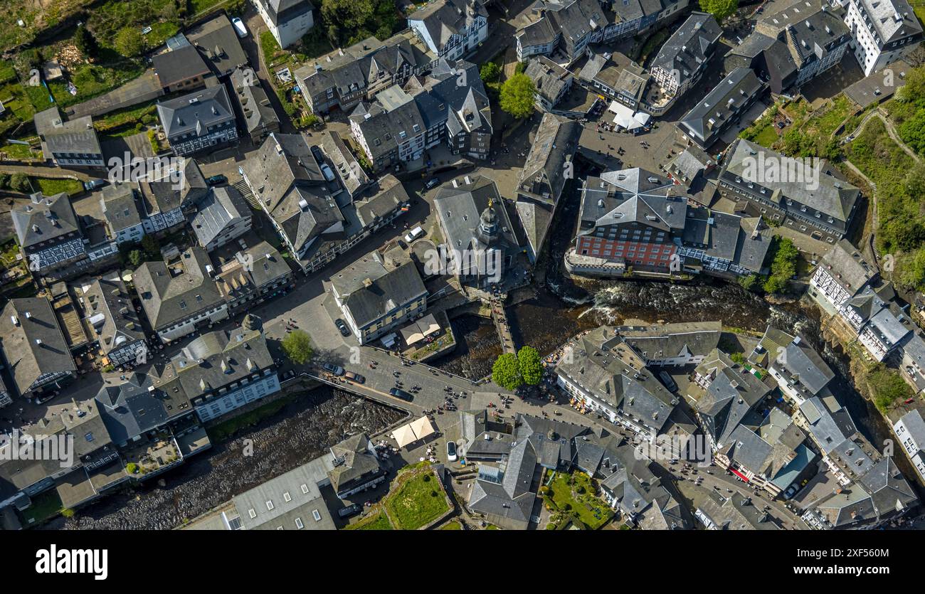 Aerial view, historic old town with medieval buildings and the ...